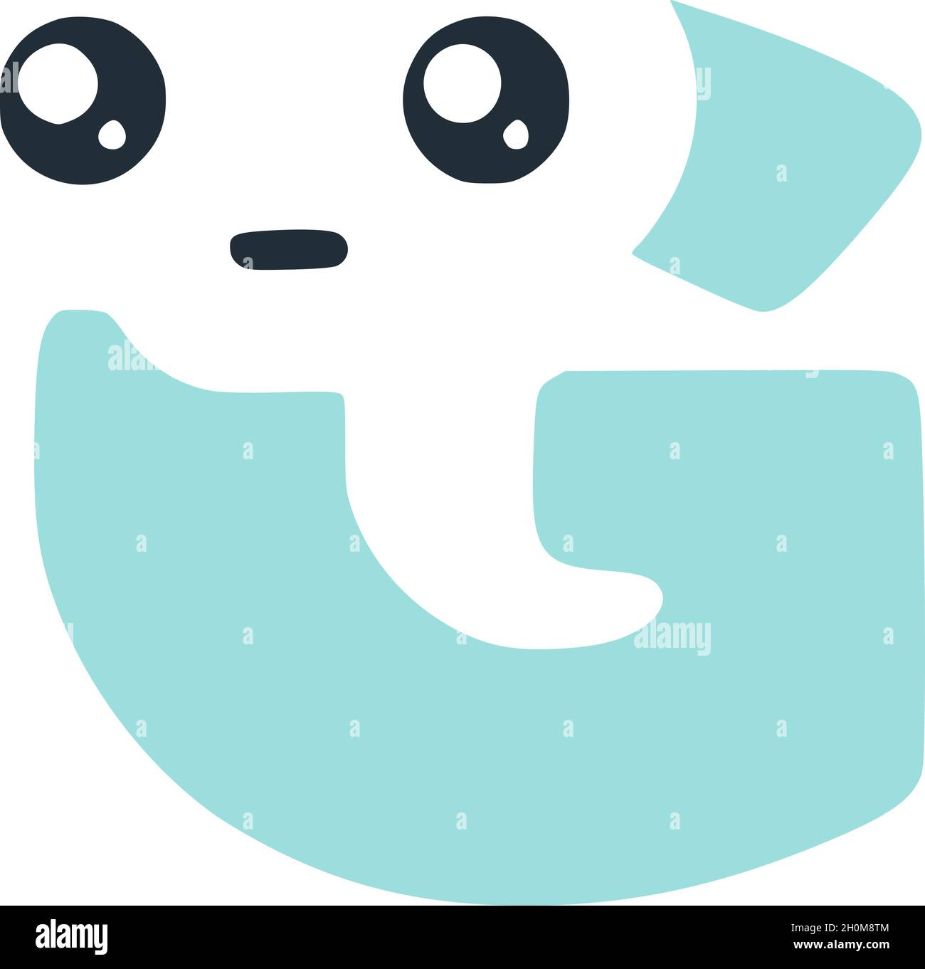 Letter g cute kawaii character, funny smiley clip art isolated on white ...