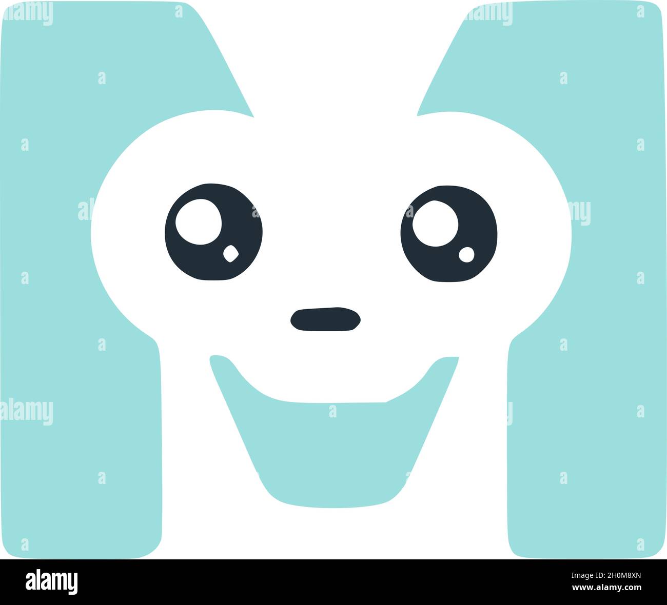 Letter m cute kawaii character, funny smiley clip art isolated on white ...