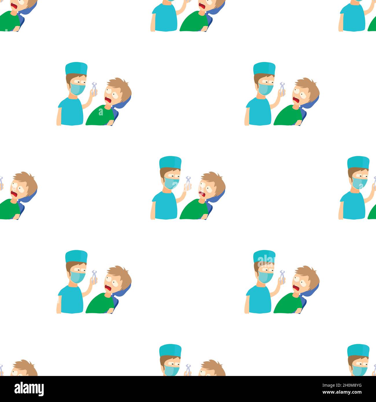 Dentophobia concept. Cartoon illustration of a man suffering from the ...