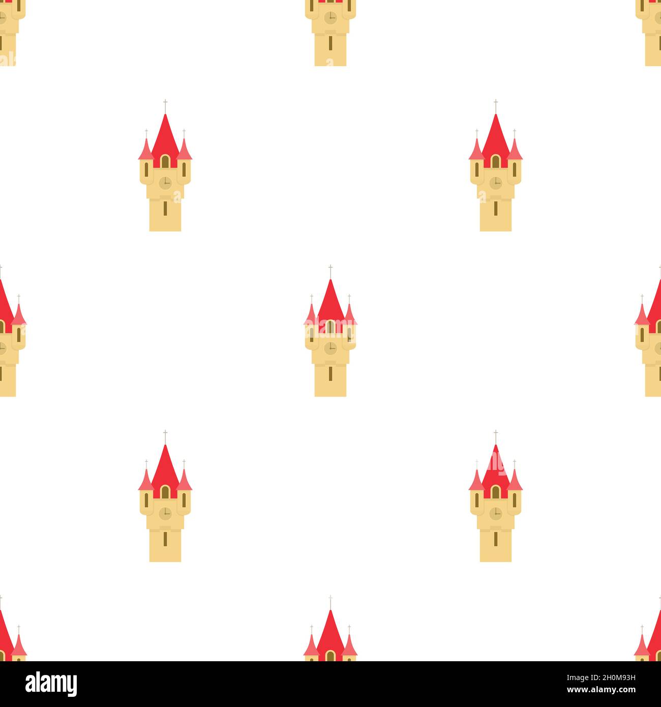 Castle tower with red pointed domes pattern seamless background texture ...