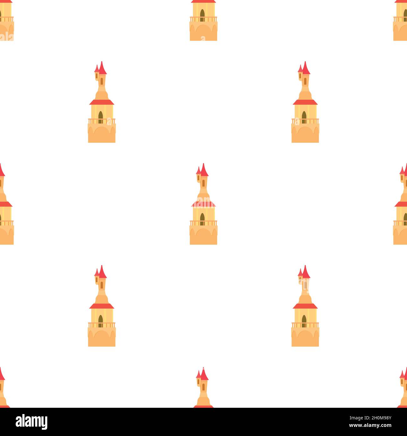 Castle tower with a pointed domes pattern seamless background texture ...