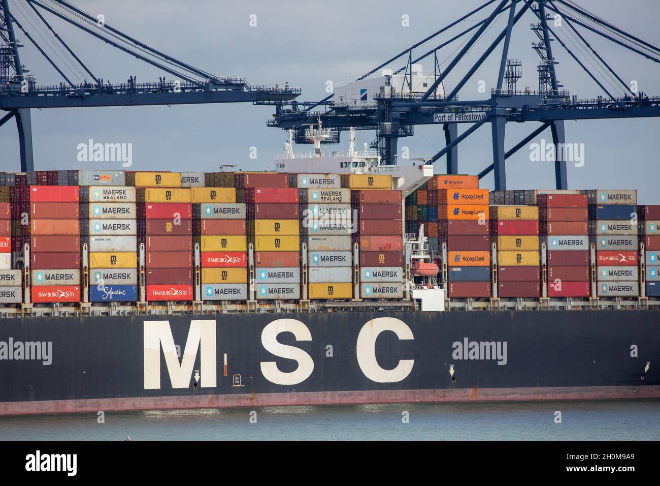 Picture dated October 12th shows towers of shipping containers in ...