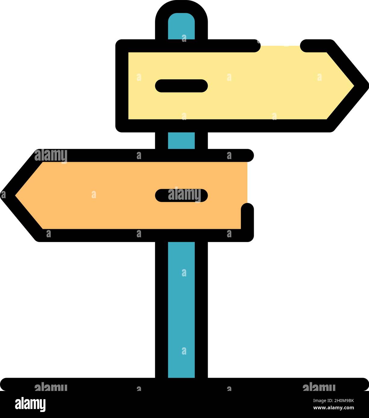 Travel sign board icon. Outline travel sign board vector icon color ...