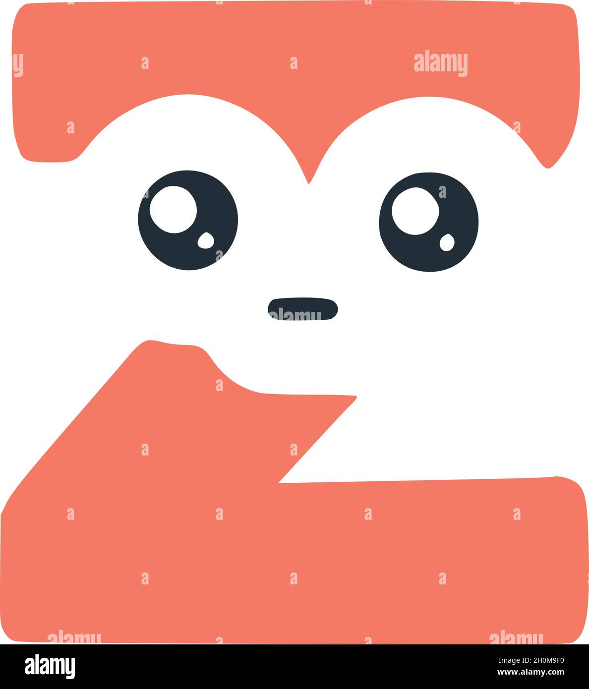 Letter z cute kawaii character, funny smiley clip art isolated on white ...
