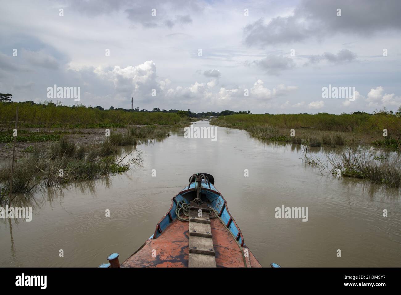 View from a boat floating in the river Stock Photo - Alamy