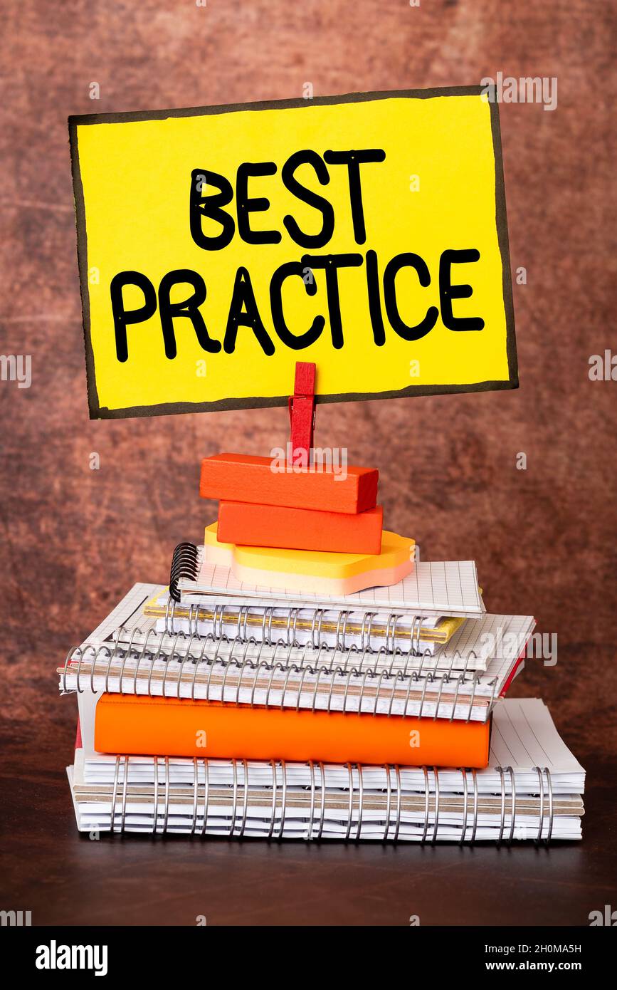 Text showing inspiration Best Practice. Internet Concept commercial ...