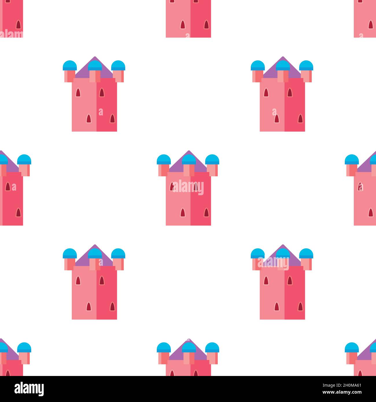Fairy pink tower pattern seamless background texture repeat wallpaper ...