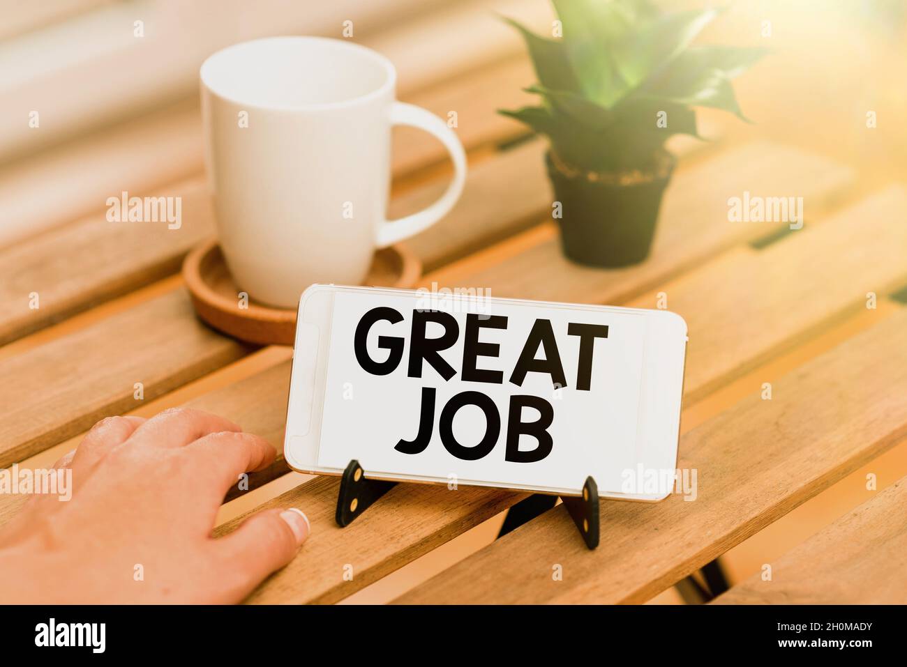 Sign displaying Great Job. Concept meaning used praising someone for ...