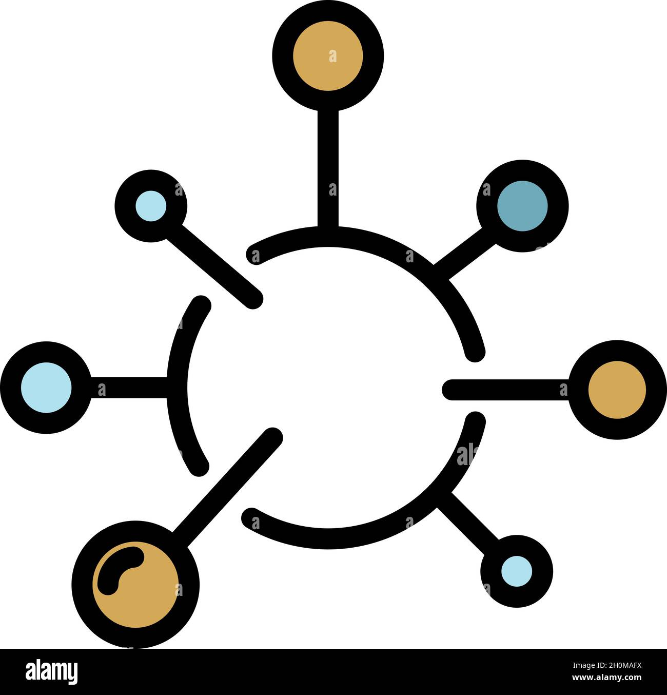 Influenza virus icon. Outline influenza virus vector icon color flat ...