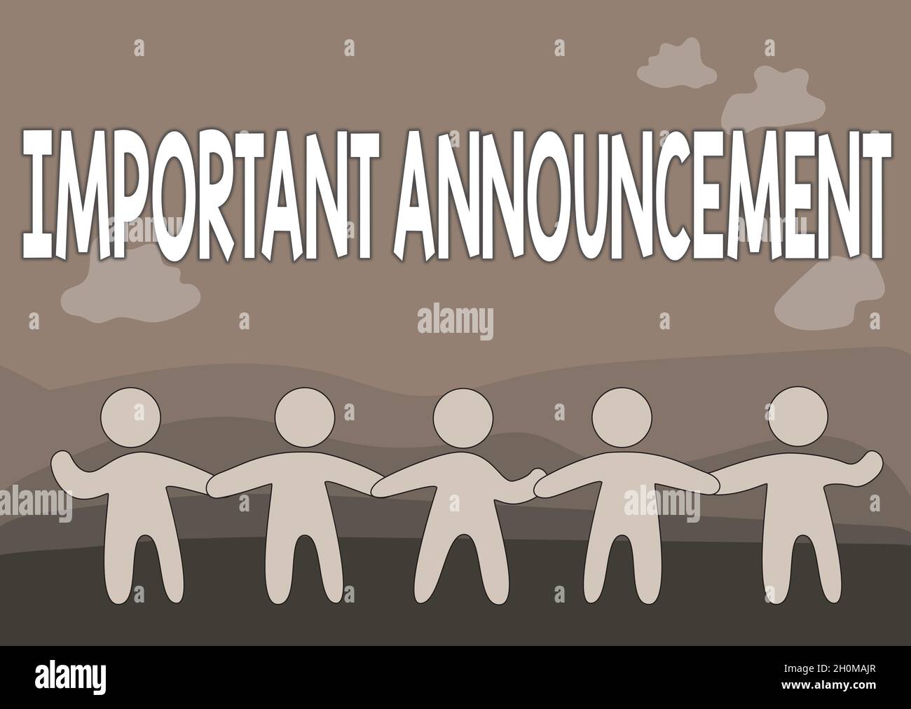 Hand writing sign Important Announcement. Word for spoken statement ...