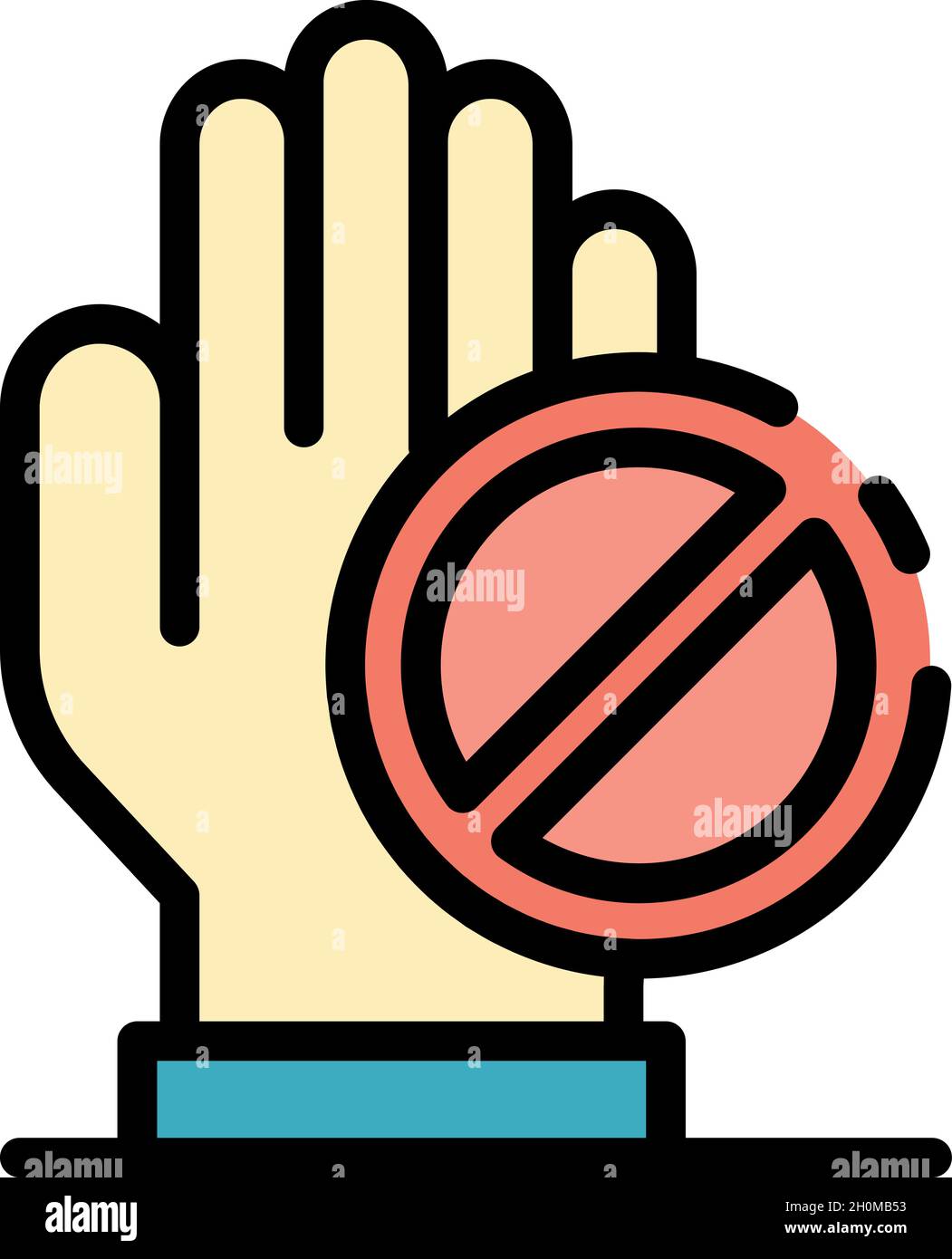 No corruption icon. Outline no corruption vector icon color flat isolated Stock Vector Image ...