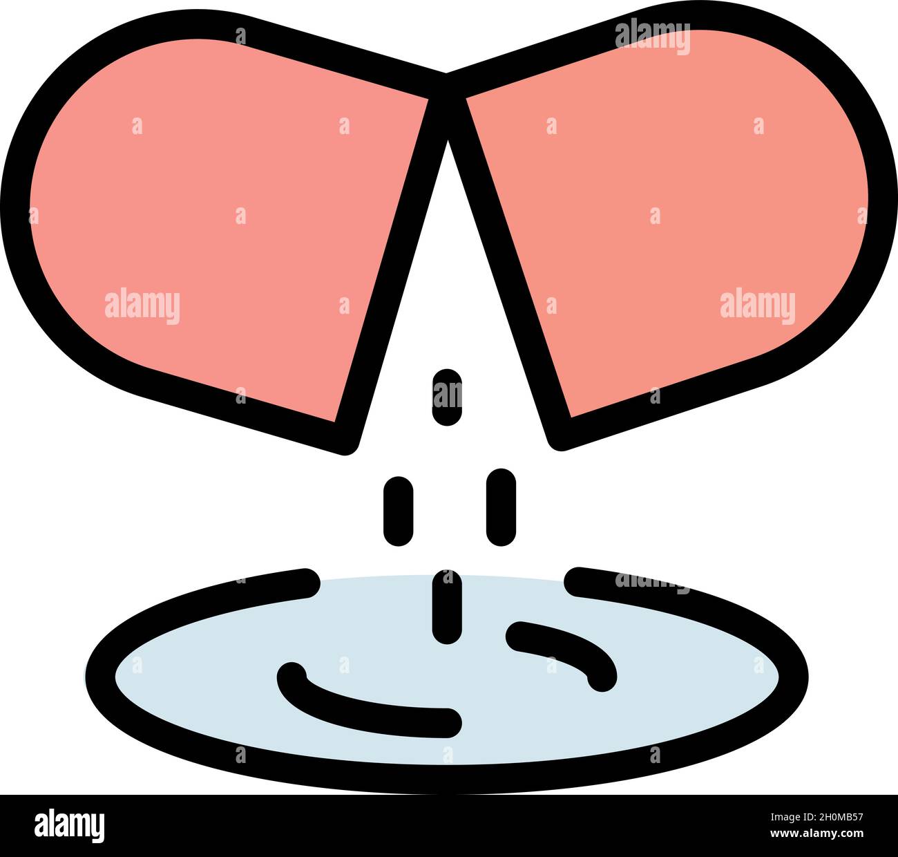 Open capsule icon. Outline open capsule vector icon color flat isolated ... Open capsule icon. Outline open capsule vector icon color flat isolated ...