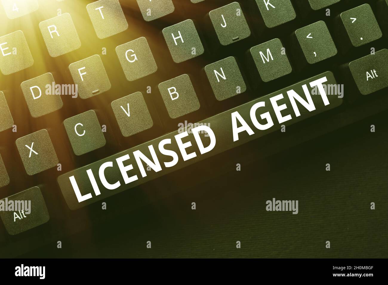 Hand writing sign Licensed Agent. Internet Concept Authorized and ...