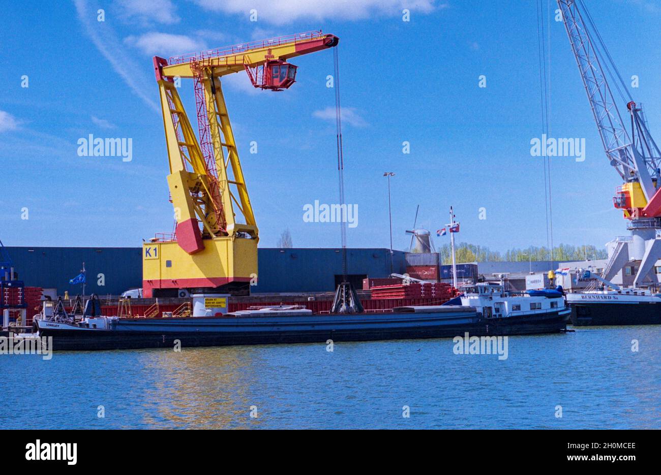 Rotterdam, Netherlands. A Maritime Bulk Vessel is being unloaded at the ...