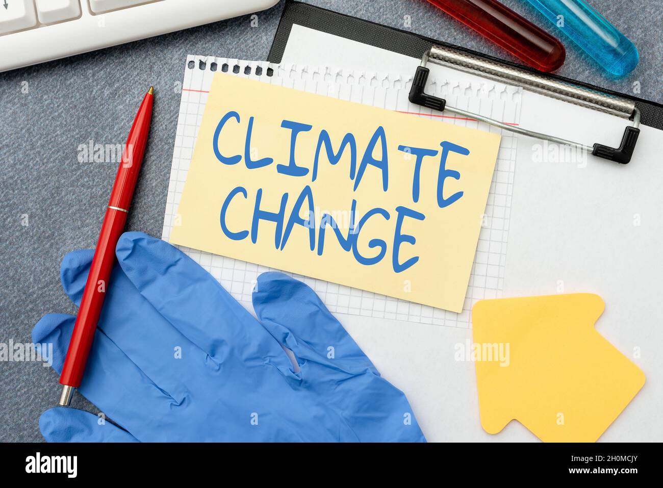Handwriting text Climate Change. Concept meaning Increase in global ...
