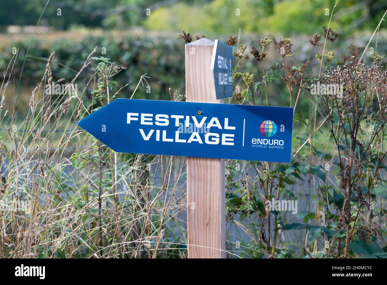 Enduro World Series EWS Festival Village sign, Innerleithen, Tweed ...