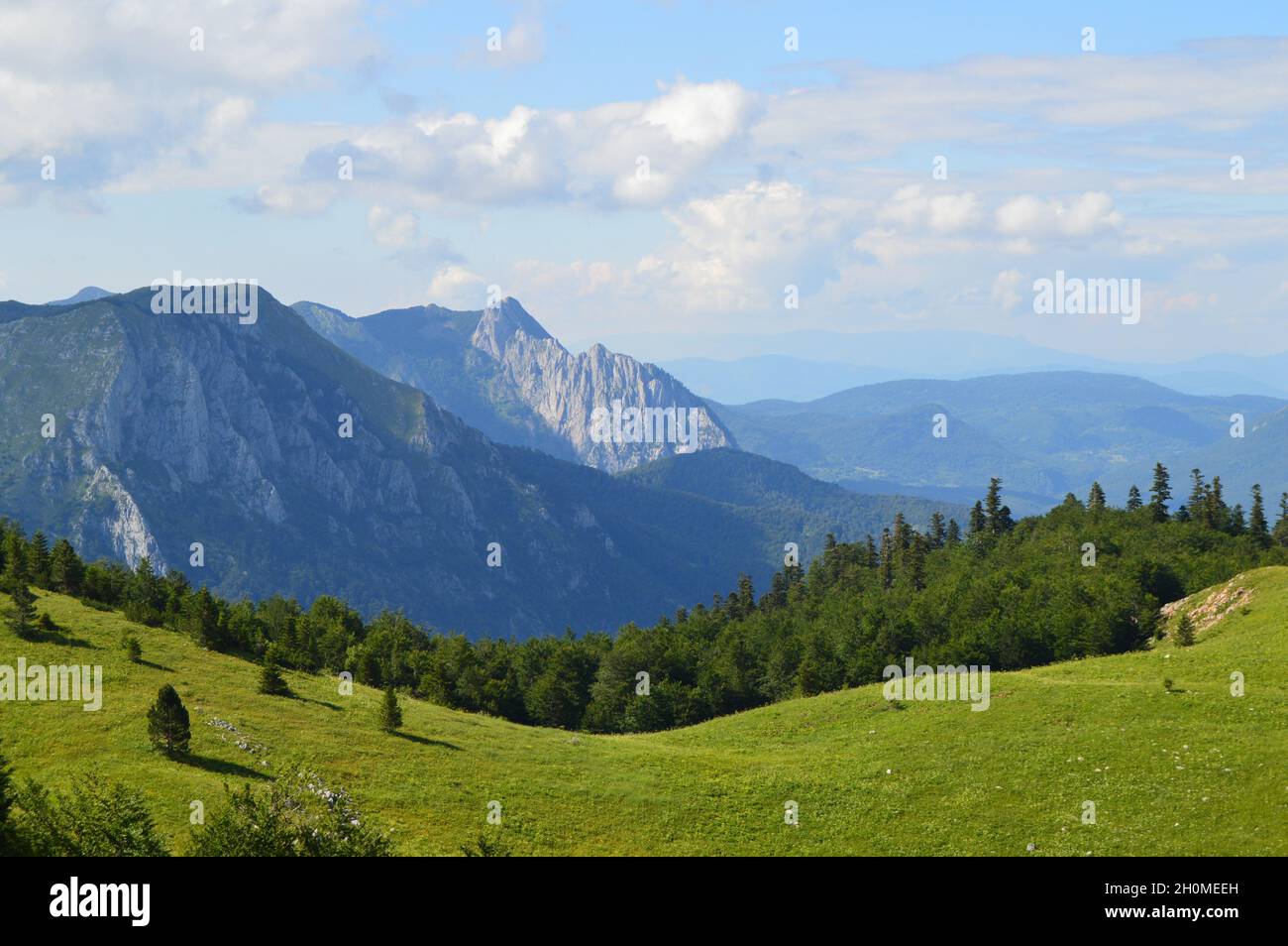 Hiking day on Volujak mountain, Lica peak, Bosnia Stock Photo - Alamy