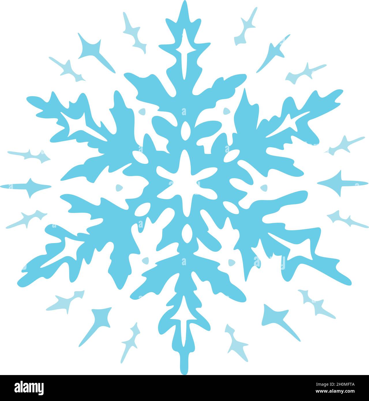 Vector illustration of fancy snowflake. Isolated hand draw snowflake ...