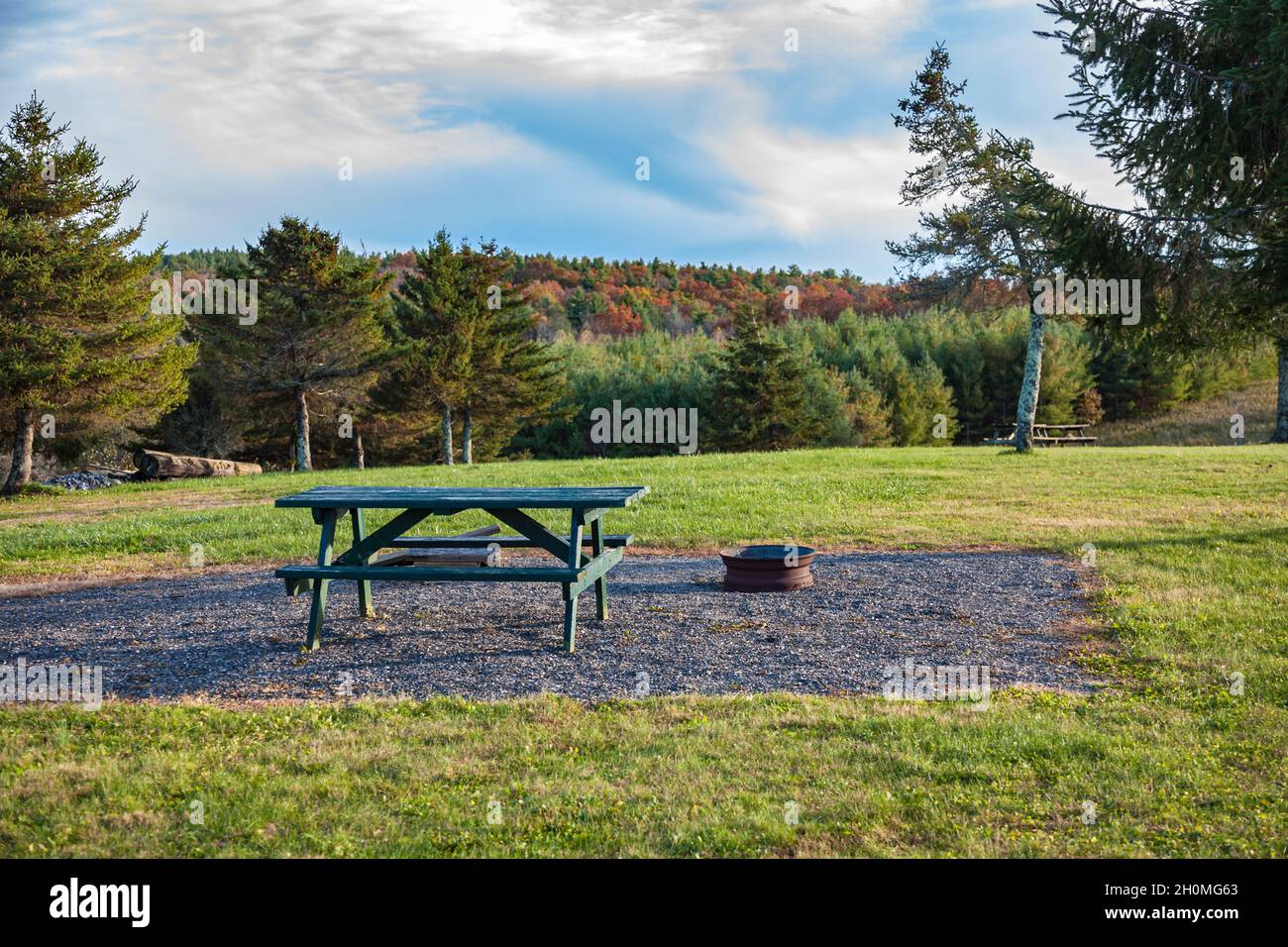 Empty camping spot inside the Raccoon Holler Campground in Jefferson ...