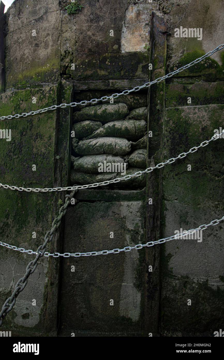 Print ready close up semi abstract patterns of chains, sandbags and ...