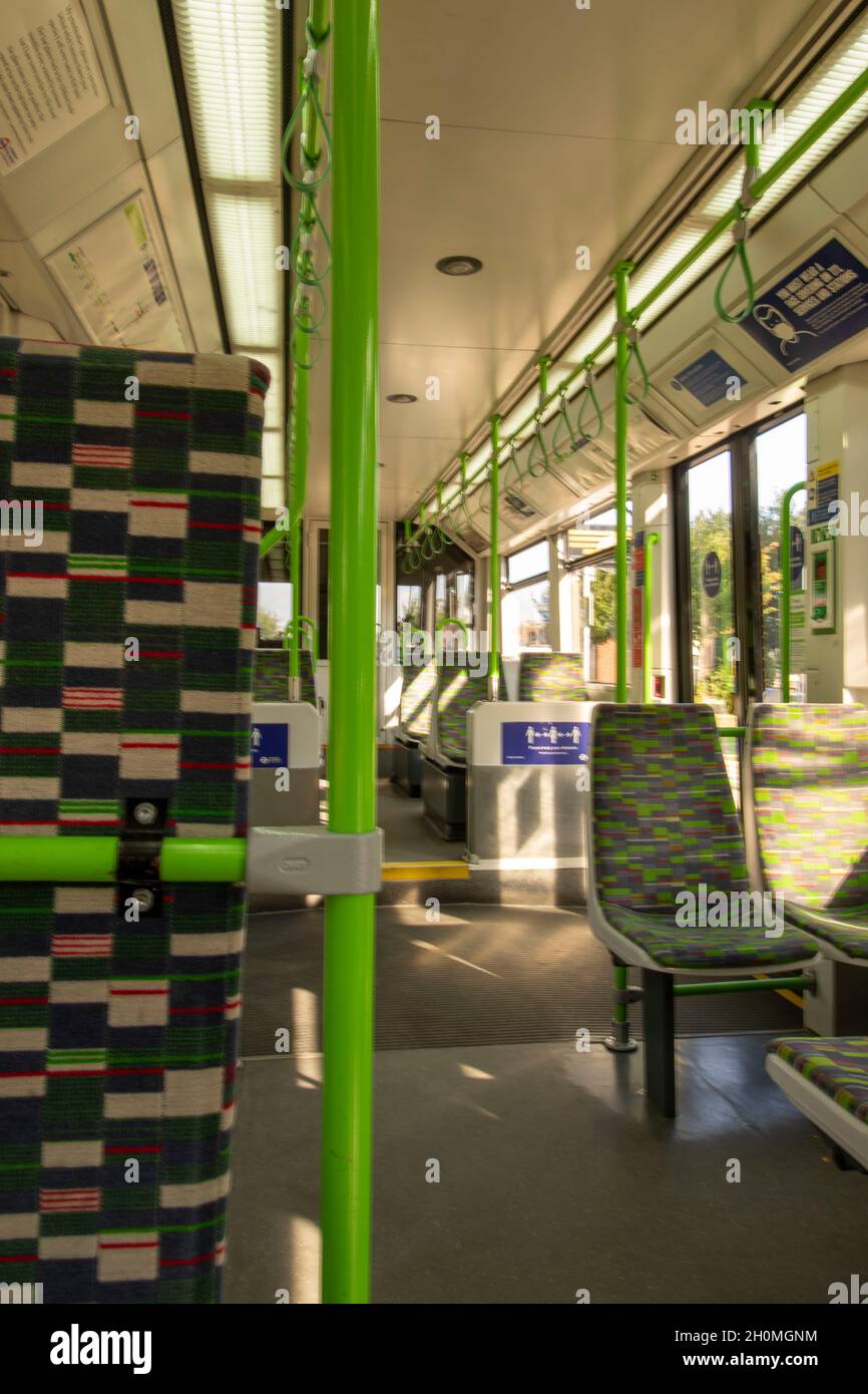 Interior of Transport for London tram Stock Photo - Alamy