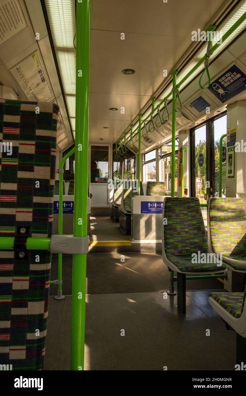Interior of Transport for London tram Stock Photo - Alamy