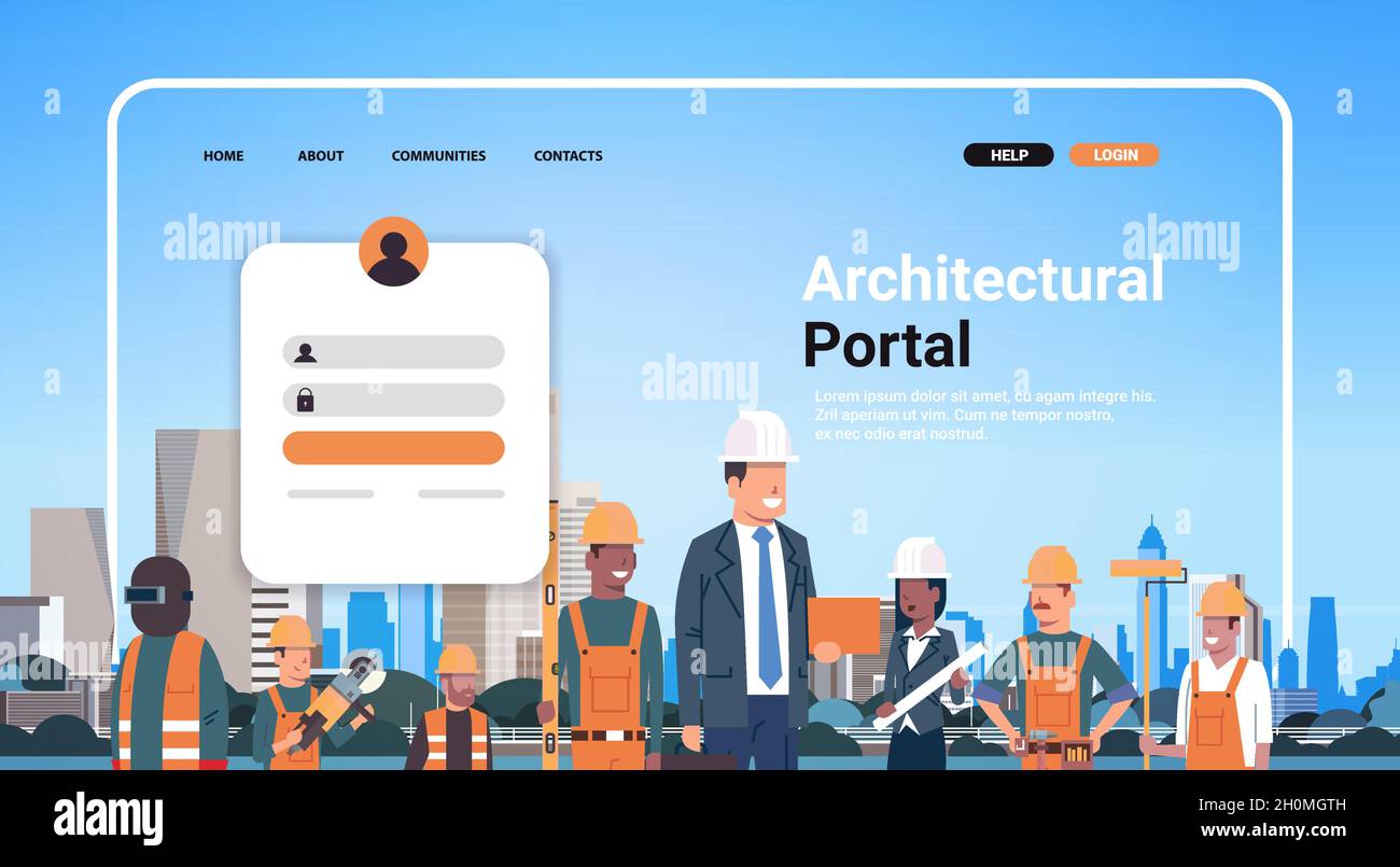 architectural portal website landing page template builders ...