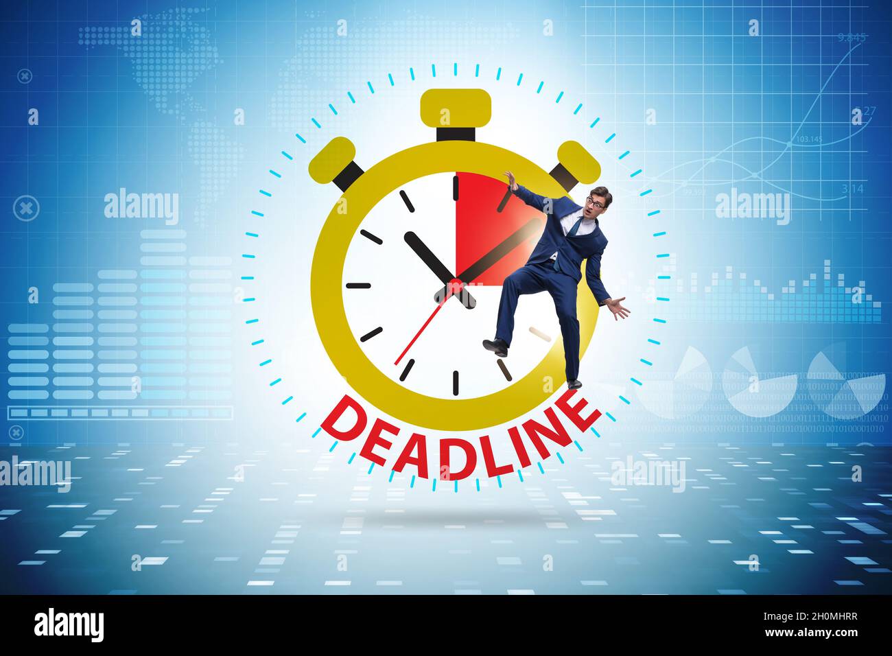 Businessman in the deadline and time management concept Stock Photo - Alamy