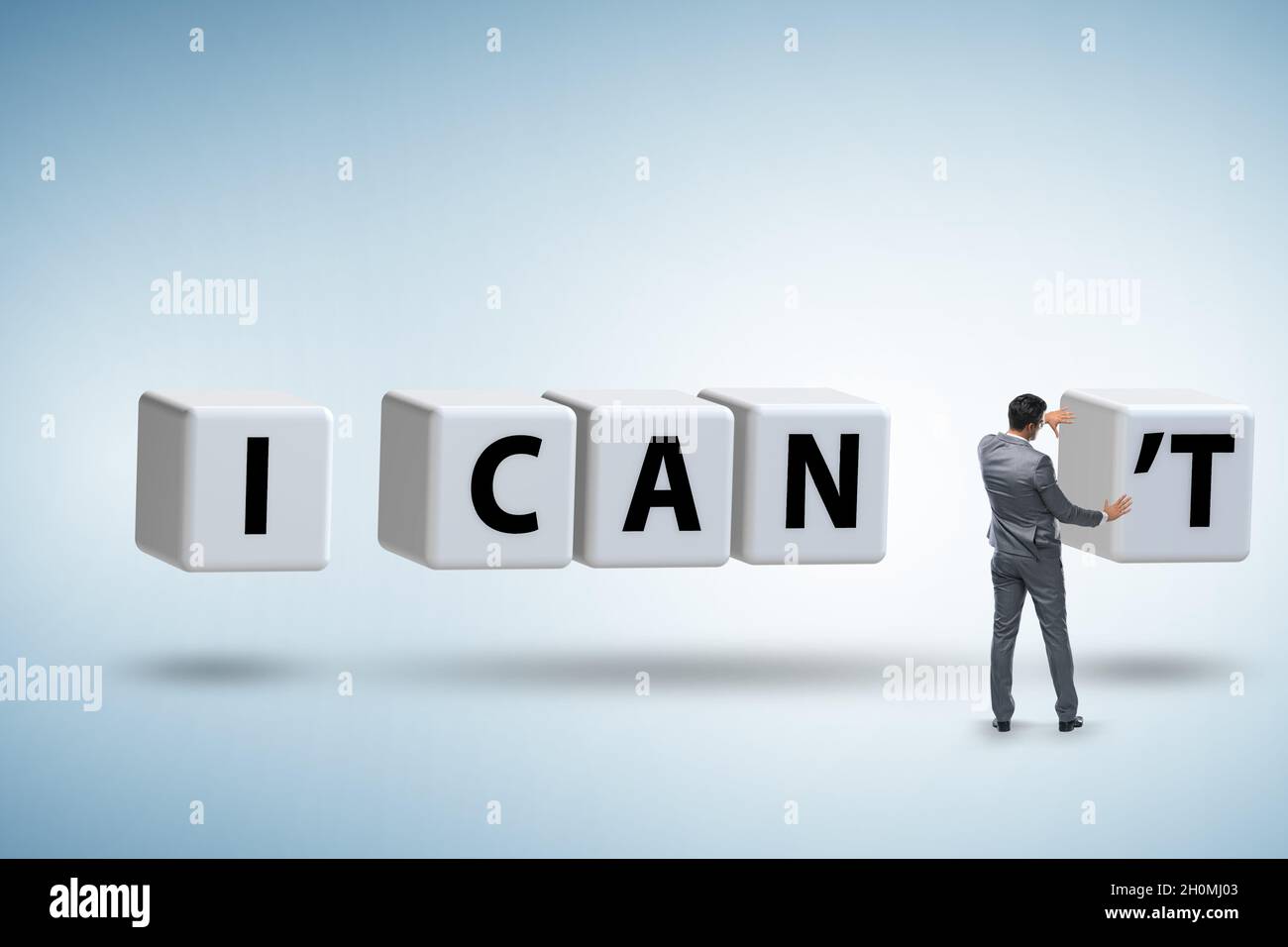 Determination concept with the rotating cubes Stock Photo - Alamy