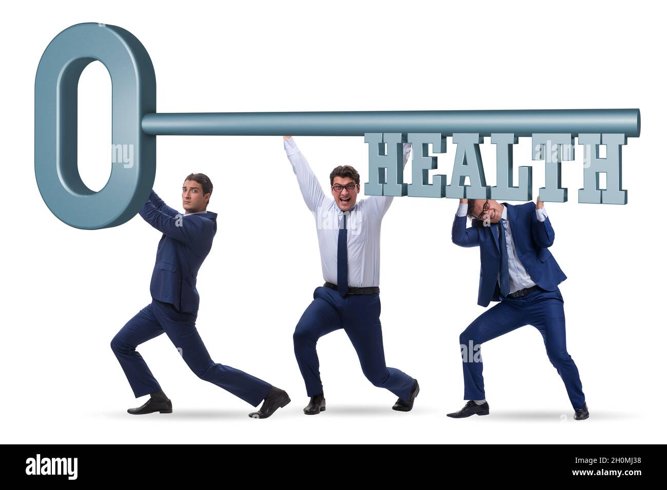 Concept of health with the key and businessman Stock Photo - Alamy