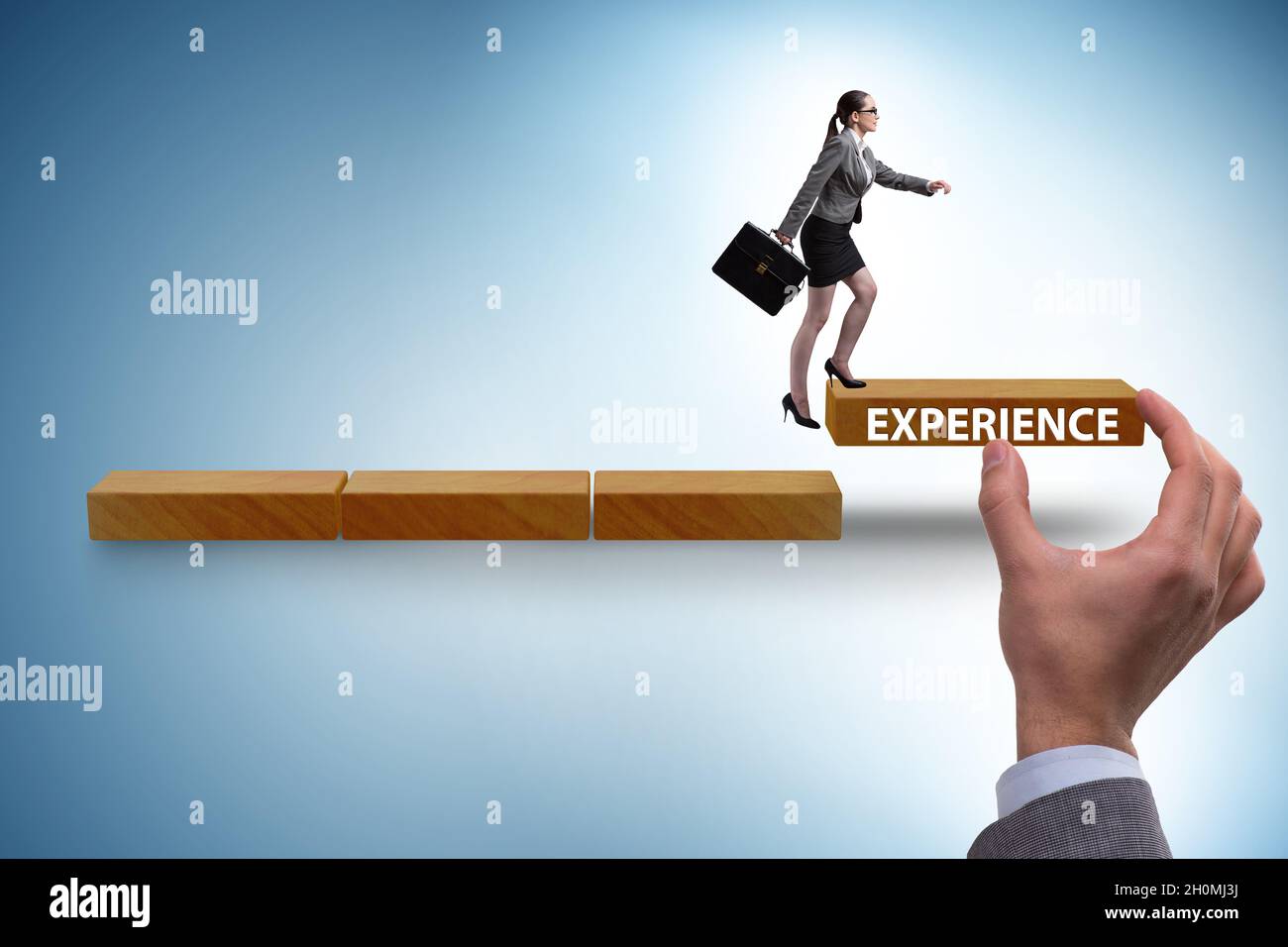 Experience business concept with the businesswoman Stock Photo - Alamy