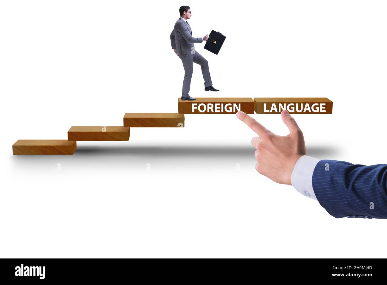 Foreign language concept with the steps Stock Photo - Alamy