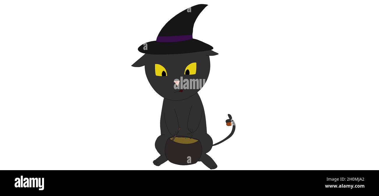 Halloween character black cat Cut Out Stock Images & Pictures - Alamy