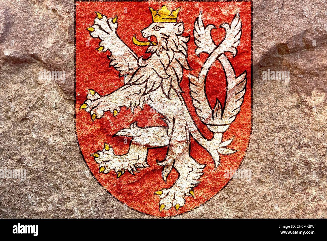 Creative design coat of arms of the Czech Republic isolated on ...