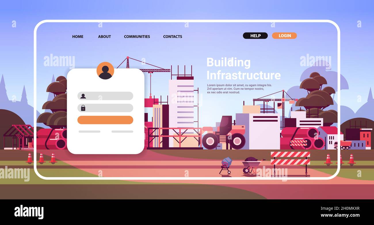 online building infrastructure website landing page template with ...