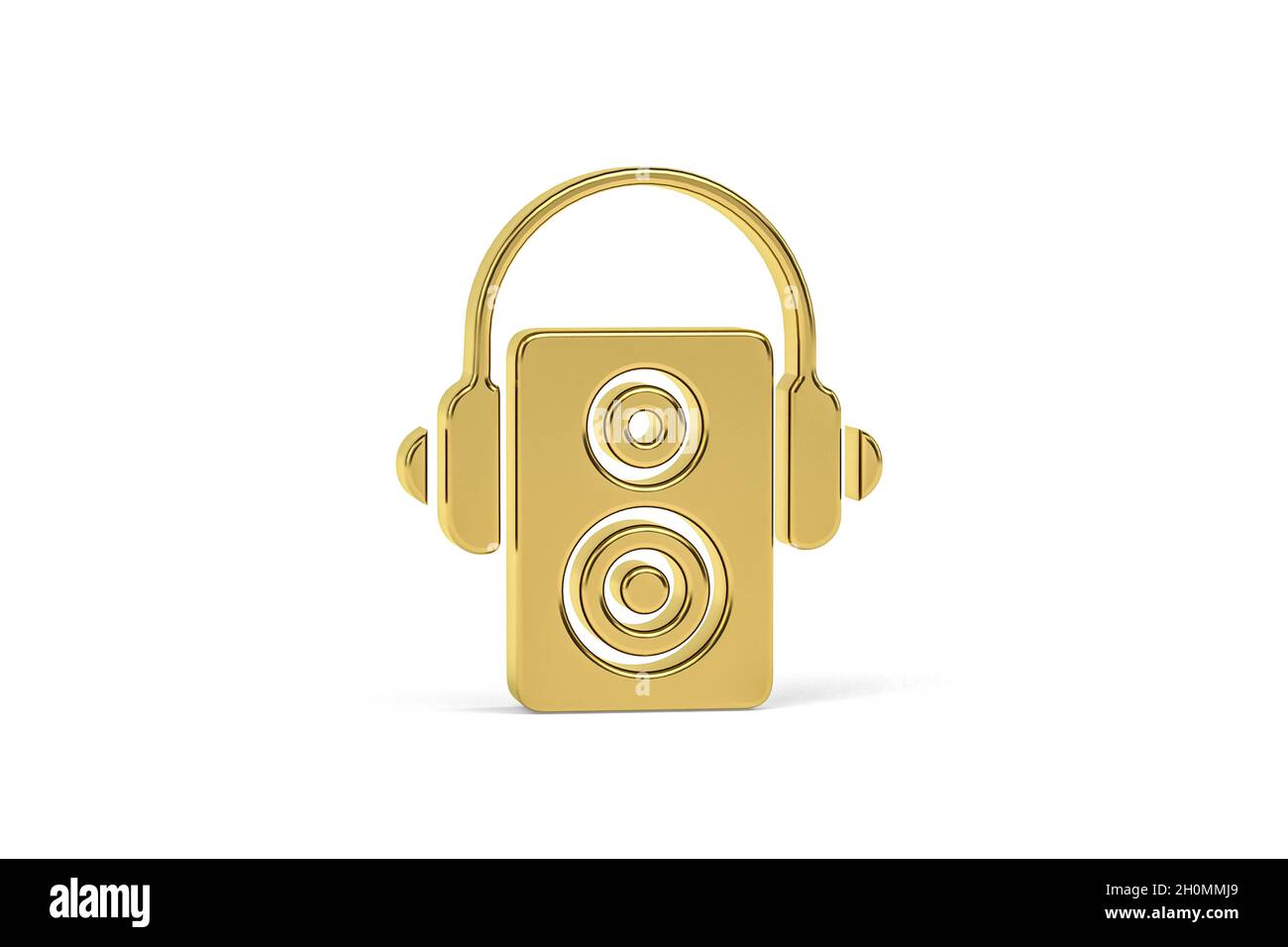 Golden 3d speaker icon isolated on white background - 3d render Stock ...