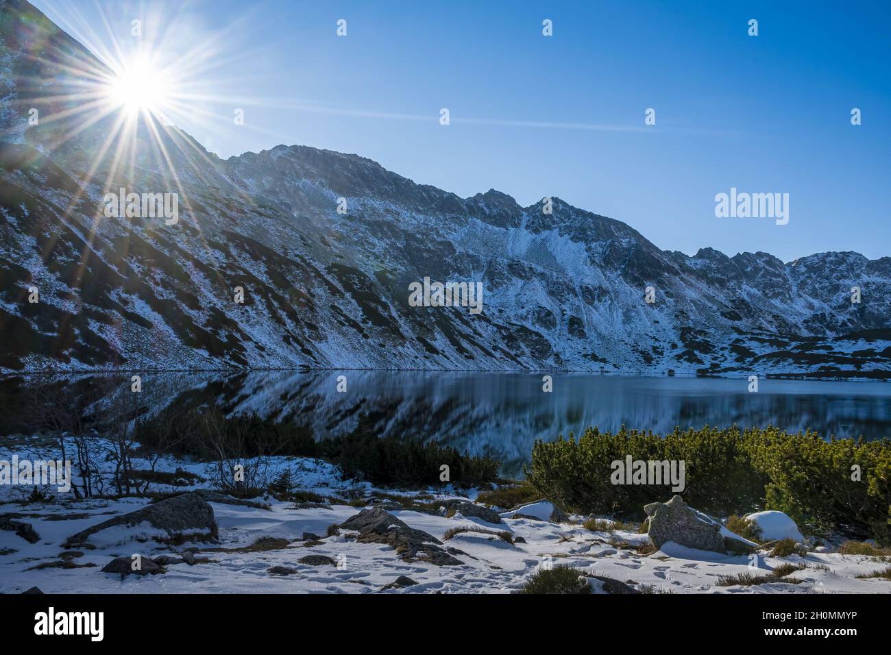 Winter view of the Valley of Five Lakes, or Dolina Pieciu Stawow in ...