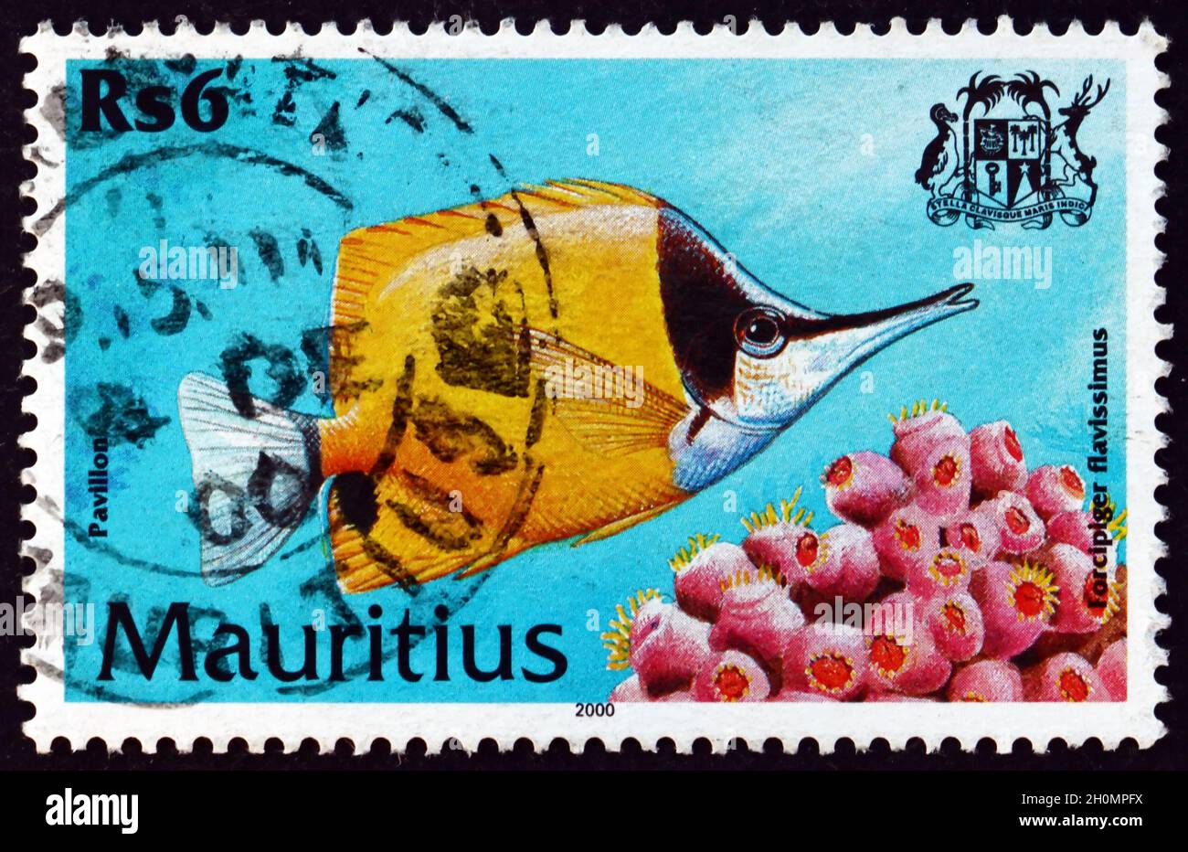 MAURITIUS - CIRCA 2000: a stamp printed in Mauritius shows Yellow ...