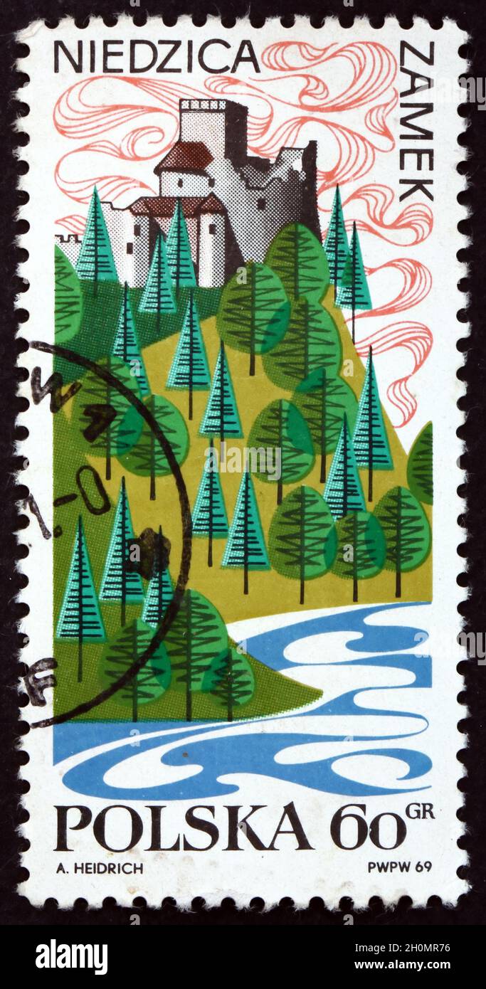 Poland stamp castle hi-res stock photography and images - Alamy