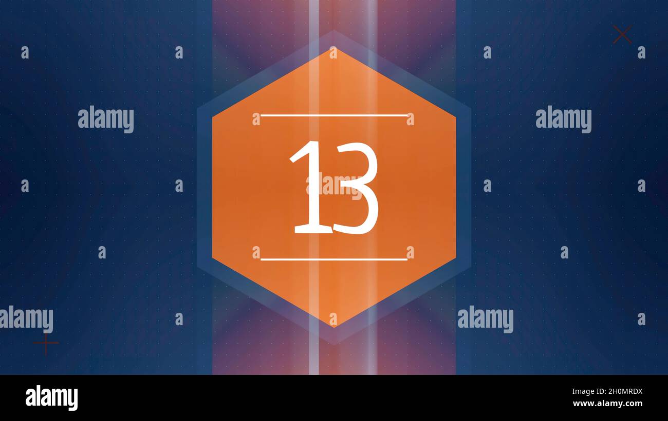 The number 13 appears and has glow and light streaks. Numbers Animation ...