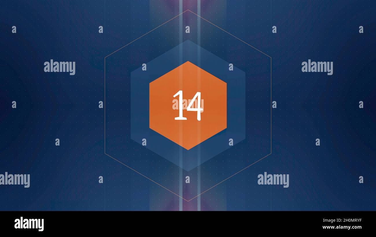 The number 14 appears and has glow and light streaks. Numbers Animation ...