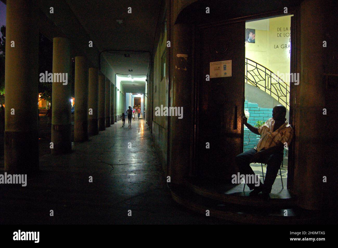 The entrance of a building, in Havana, Cuba. December 4, 2007 ...