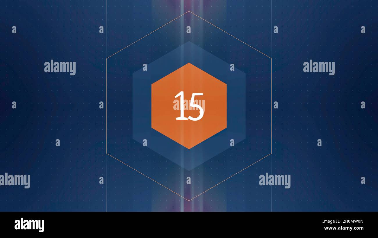 The number 15 appears and has glow and light streaks. Numbers Animation ...