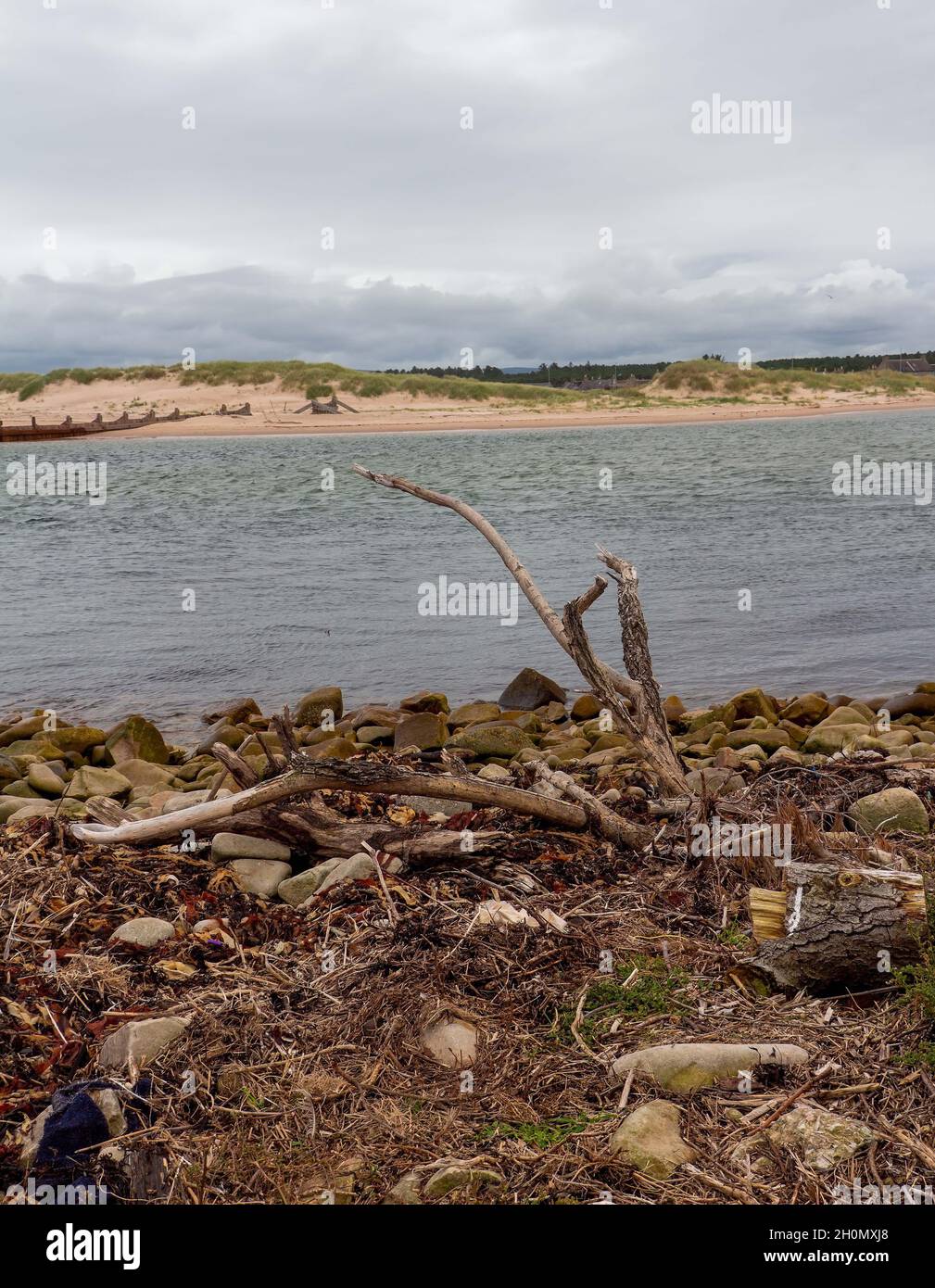 River Lossie and East Beach in Lossiemouth, Morayshire, Scotland, UK ...