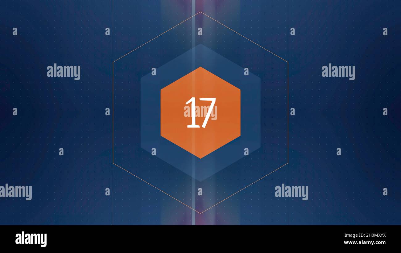 The number 17 appears and has glow and light streaks. Numbers Animation ...