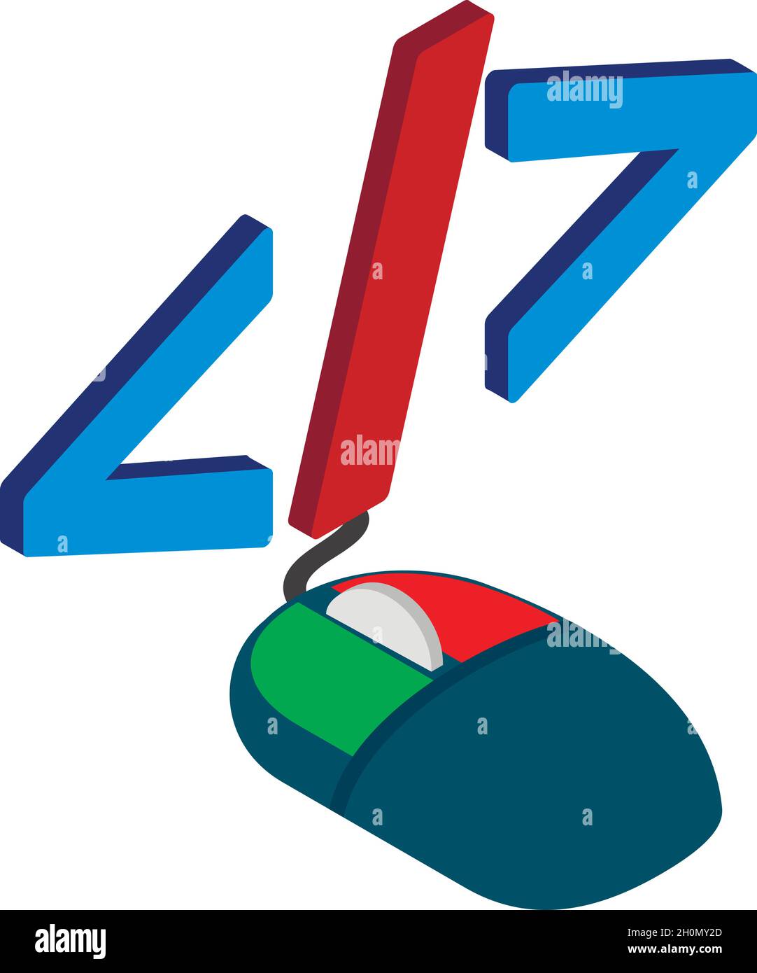 Computer accessory icon isometric vector. Computer mouse, greater sign ...