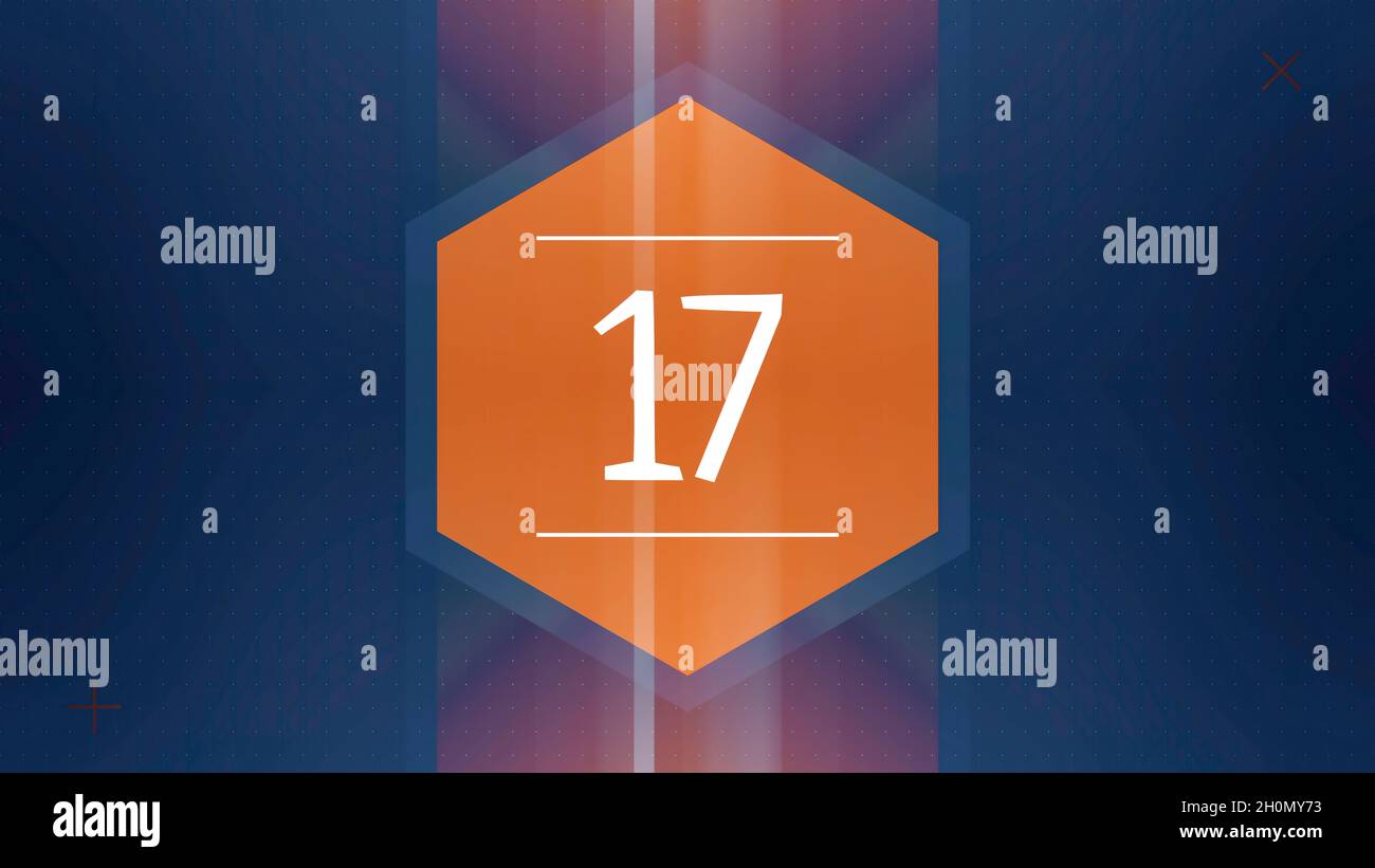The number 17 appears and has glow and light streaks. Numbers Animation ...
