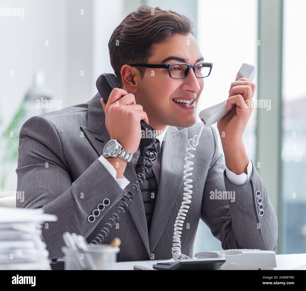 Angry helpdesk operator in hi-res stock photography and images - Alamy