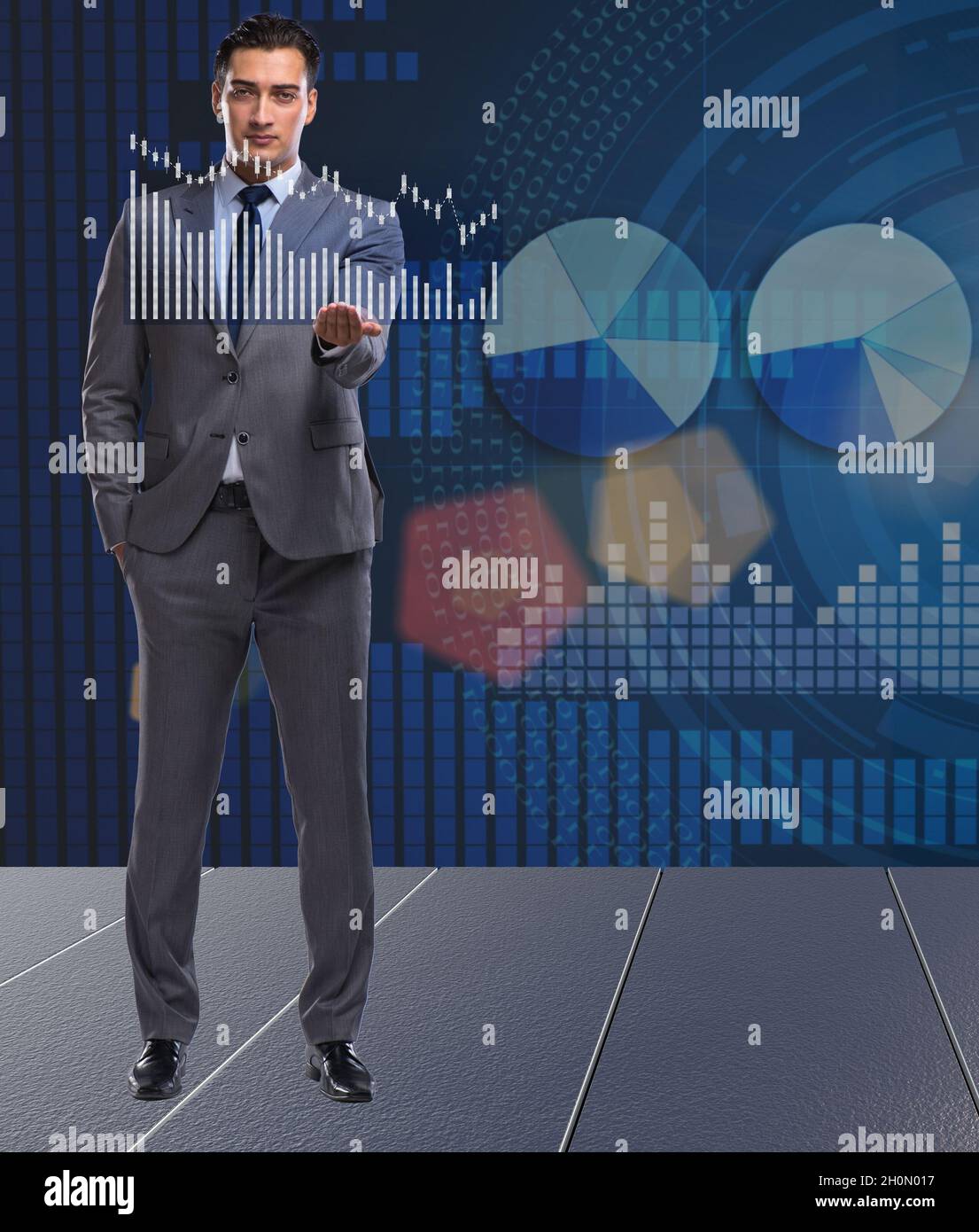 The man in stock exchange trading concept Stock Photo - Alamy