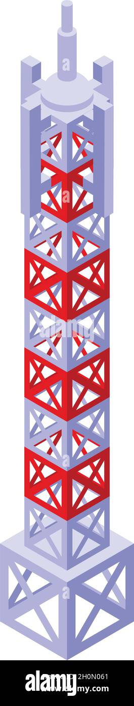Radio tower icon isometric vector. Communication television. Broadcast ...